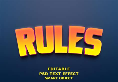 Premium Psd Rules 3d Text Effect Design