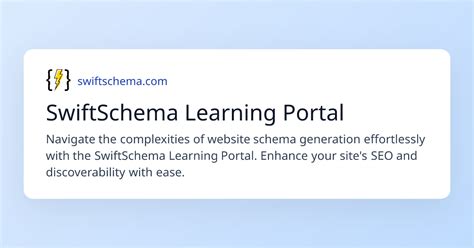 Swiftschema Fast And Intuitive Json Ld Schema Generation