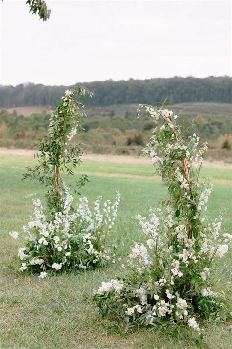 Classic Ceremony Backdrop With Blue Floral Accents