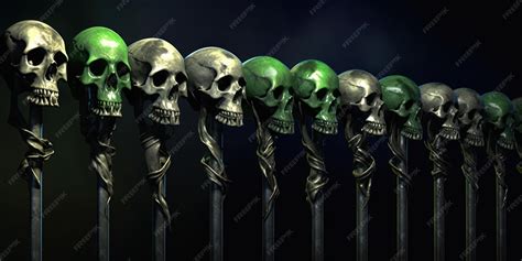 Premium Photo Gothic Staff Made Of Skulls And Bones Wrapped In