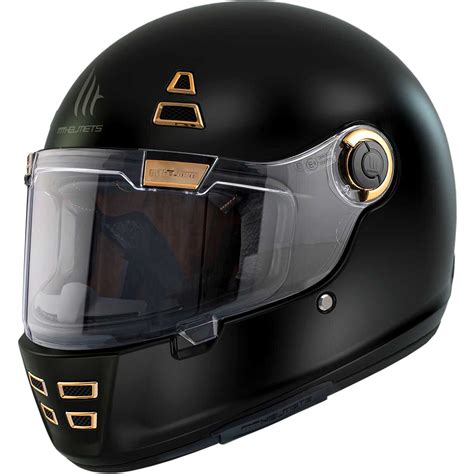 Casco Moto Custom Retro Mt Helmets Jarama Solid A1 Nero Opaco Vendita