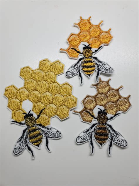 Honeybee Patch Honeybee Embroidery Queen Bee Patch Bee Embroidery