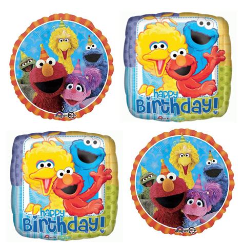 Buy Sesame Street Birthday Party Balloons 4 Happy Birthday Balloon Decorations For A Sesame