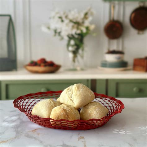 Set Of 2 French Bread Baskets Red Color French Address