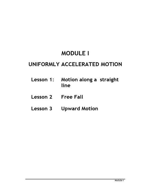 1 Updated Physics Module I Pdf Acceleration Speed