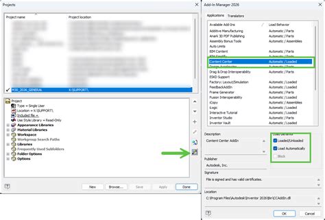 Configure Content Center Libraries Button Missing In Inventor Project Dialog