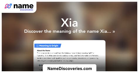 Xia Name Meaning And Origin