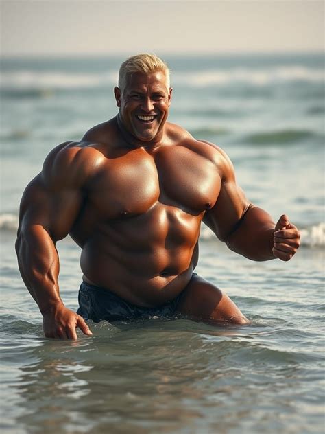 Beefy Bodybuilder In The Water Beefy Bodybuilder In The Wa