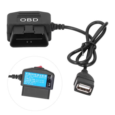 48cm 18 9in Obd Power Adapter Cable With Switch Button Acc Mode Low Voltage For Dash Camera