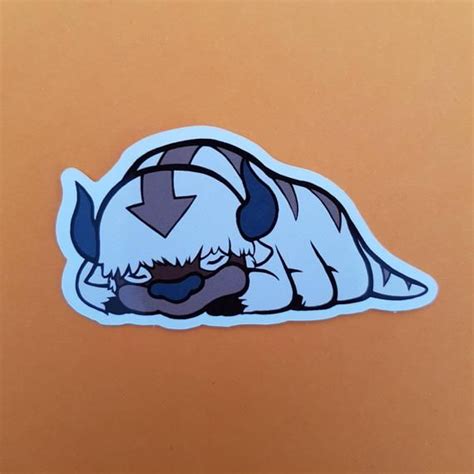 Atla Appa The Sky Bison Sleeping Gloss Or Matte Sticker Fridge Etsy