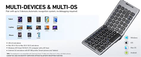 Puechaxe Foldable Bluetooth Keyboard With Stand Holder Rechargeable Pocket Size