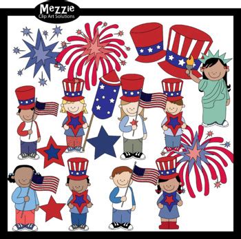 Fourth Of July Clip Art Fun By Mezzie Tpt
