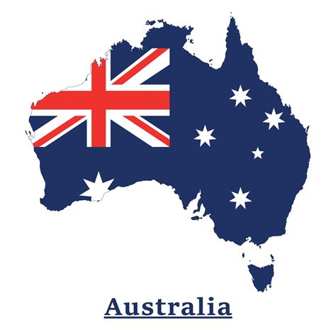 Australia National Flag Map Design Illustration Of Australia Country Flag Inside The Map