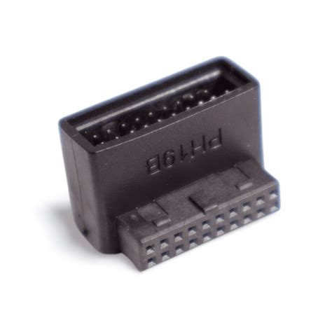 1in Usb 30 Header Adapter 20 Pin Male To Female Right Angle Black