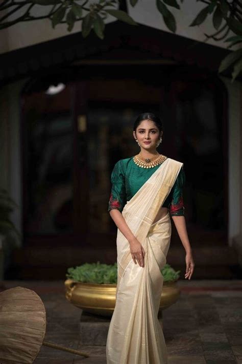 Different Ways To Wear Blouse Designs For Kasavu Saree Kerala Saree