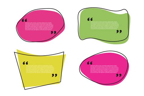Vector Curve Shape Quotes Template In Four Colors 26261858 Vector Art
