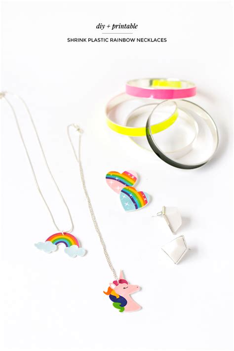 Diy Shrink Plastic Rainbow Necklaces Diy Shrink Plastic Shrink