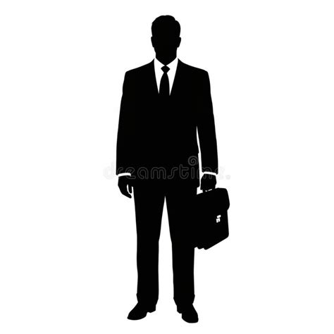 Businessman Silhouette Holding Briefcase Black Suit Professional Style