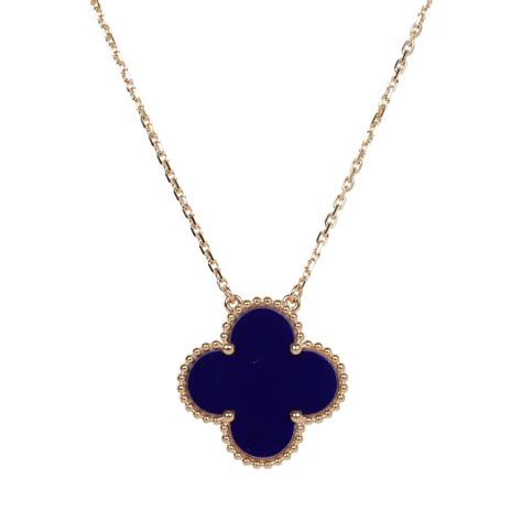 Van Cleef And Arpels Alhambra Vendome 18k Lapis Pendant Necklace Madison Avenue Couture