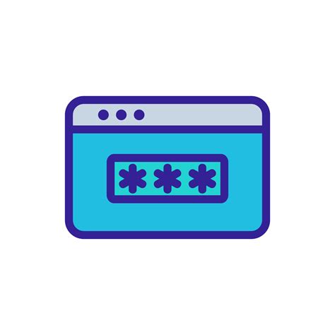 Password Browser Icon Vector Outline Illustration 9763875 Vector Art At