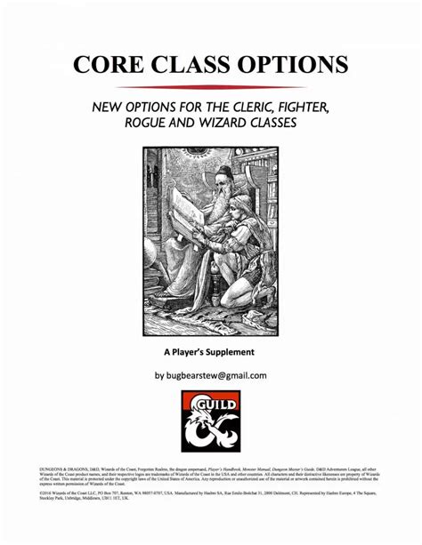 Core Class Options Dungeon Masters Guild Drivethrurpg