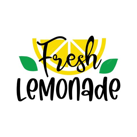 Premium Vector Fresh Lemonade Lettering With Lemon