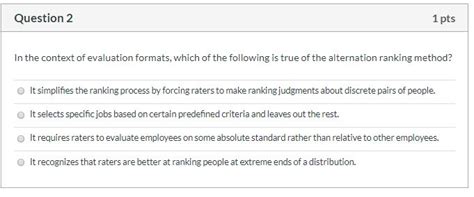 Solved Question 2 1 Pts In The Context Of Evaluation