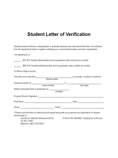 What Is A Student Verification Letter Form Example Download