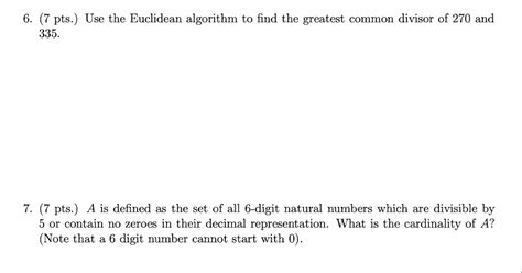 Solved Pts Use The Euclidean Algorithm To Find The Chegg