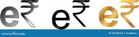 E Rupee Indian Currency Symbol New Digital India Concept Money Stock Vector Illustration Of