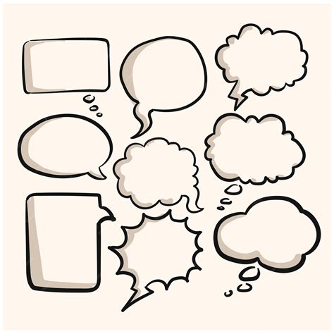 Premium Vector Set Of Cute Speech Bubbles In Doodle Style With Cream