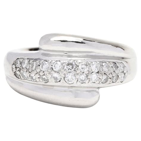 035ctw Diamond Bypass Dome Ring Platinum Ring Platinum Diamond Band For Sale At 1stdibs