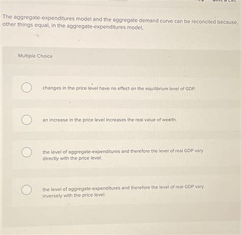 Solved The Aggregate Expenditures Model And The Aggregate
