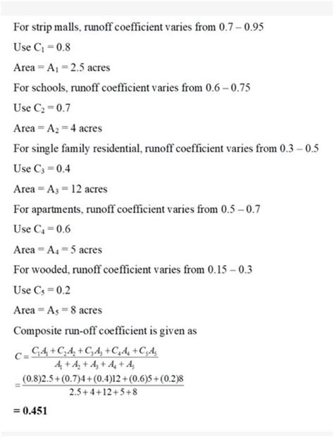 Solved Question 24 Strip Mall Compute The Composite Runoff