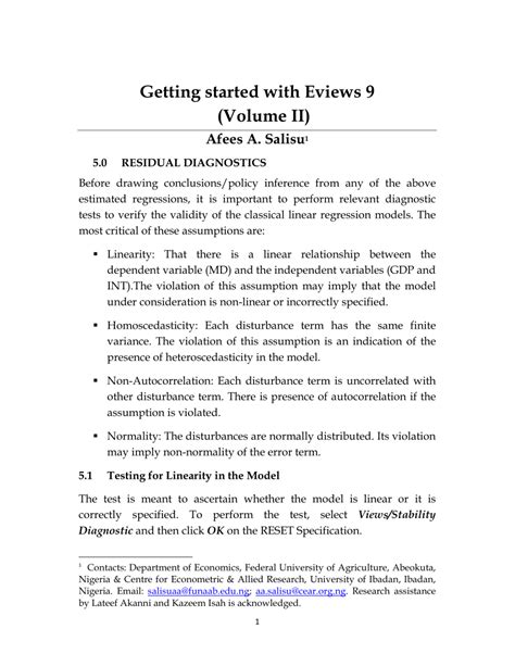 Pdf Getting Started With Eviews 9 Volume Ii