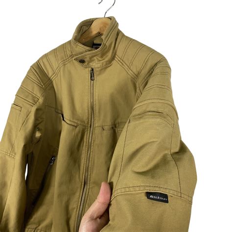 Vintage Dickies Jacket Zipper L Size Brown Colour Etsy