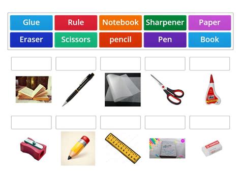 Inglés útiles Escolares Match Up