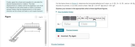 Solved Finally Apply The Virtual Work Equation To Calculate