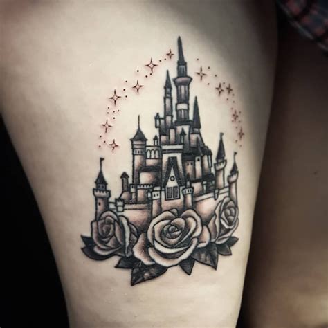 Disney Castle Black And White Tattoo