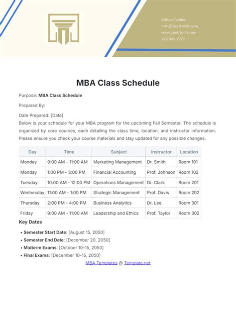 Free Subject Schedule Template To Edit Online