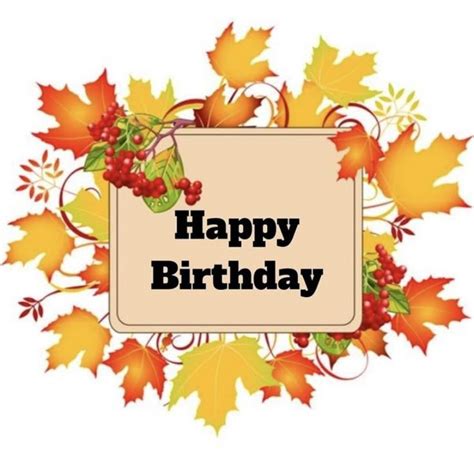 Autumn Leaves And Berries Birthday Card