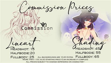 Commission Pricing By Rupture11 On Deviantart