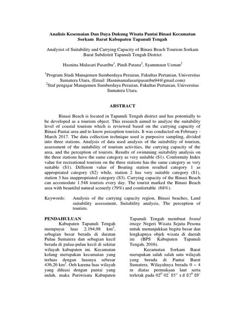 Daya Dukung Pantai Binasi Pdf Alam