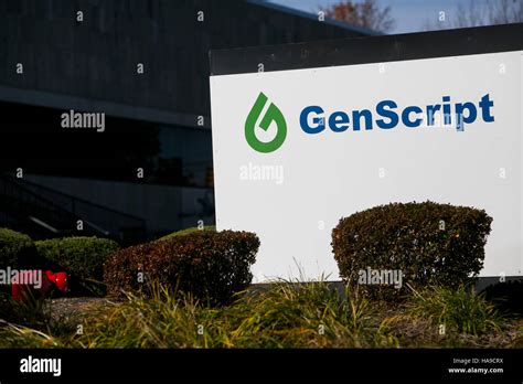 A Logo Sign Outside Of A Facility Occupied By Genscript In Piscataway Township New Jersey On