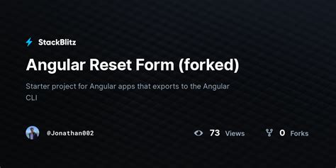 Angular Reset Form Forked Stackblitz
