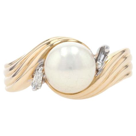 14 Karat Yellow Gold Stacked Bypass Diamond Ring For Sale At 1stdibs