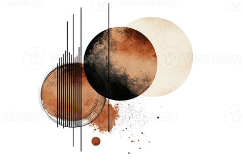 Abstract Composition Featuring Circular Forms In Earthy Tones Evoking