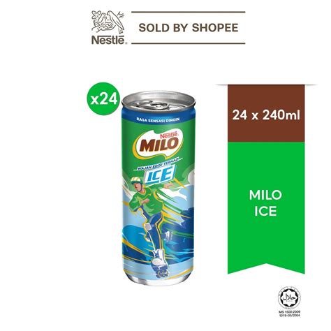 Carton Of 24 Nestle Milo Activ Go Ice Can 240ml Halal Shopee Malaysia