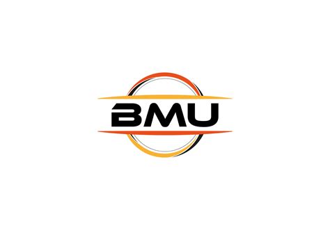 Bmu Letra Realeza Elipse Forma Logo Bmu Cepillo Arte Logo Bmu Logo