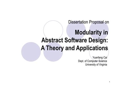 Ppt Modularity In Abstract Software Design A Theory And Applications